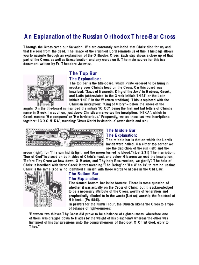 An Explanation of The Russian Orthodox Three-Bar Cross | PDF | Eastern ...