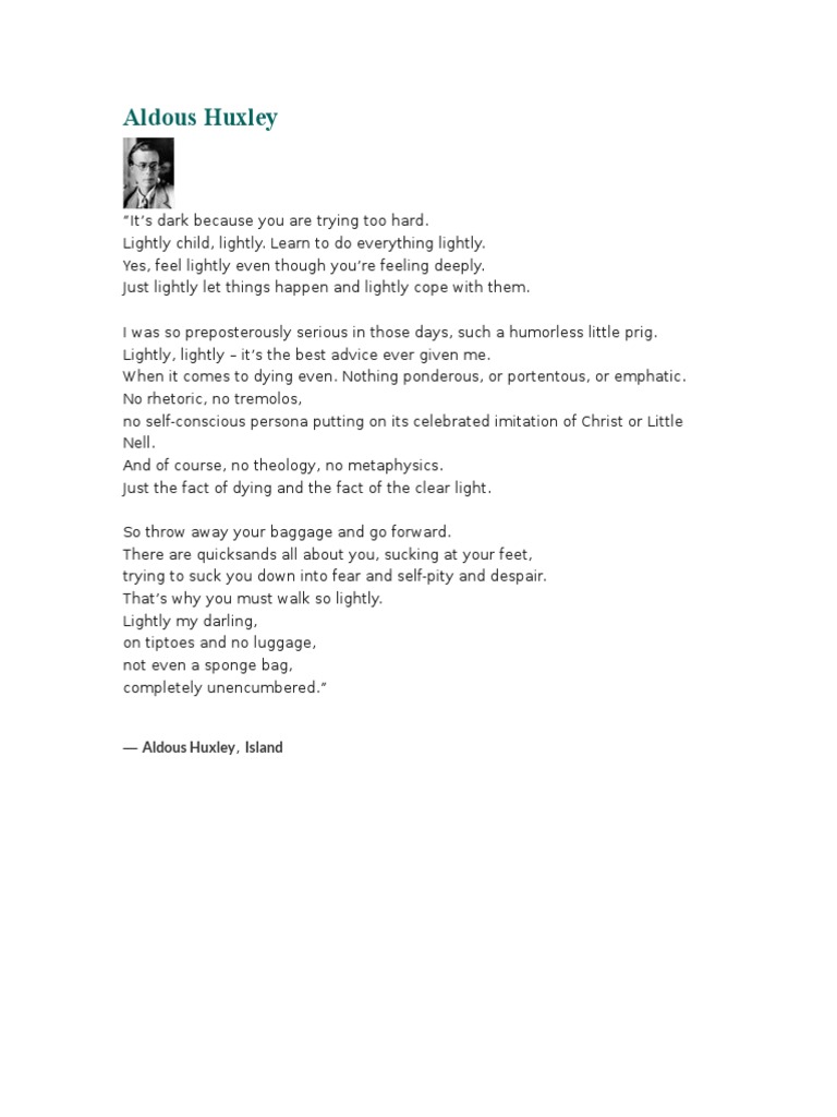 Aldous Huxley - Lightly Child | PDF