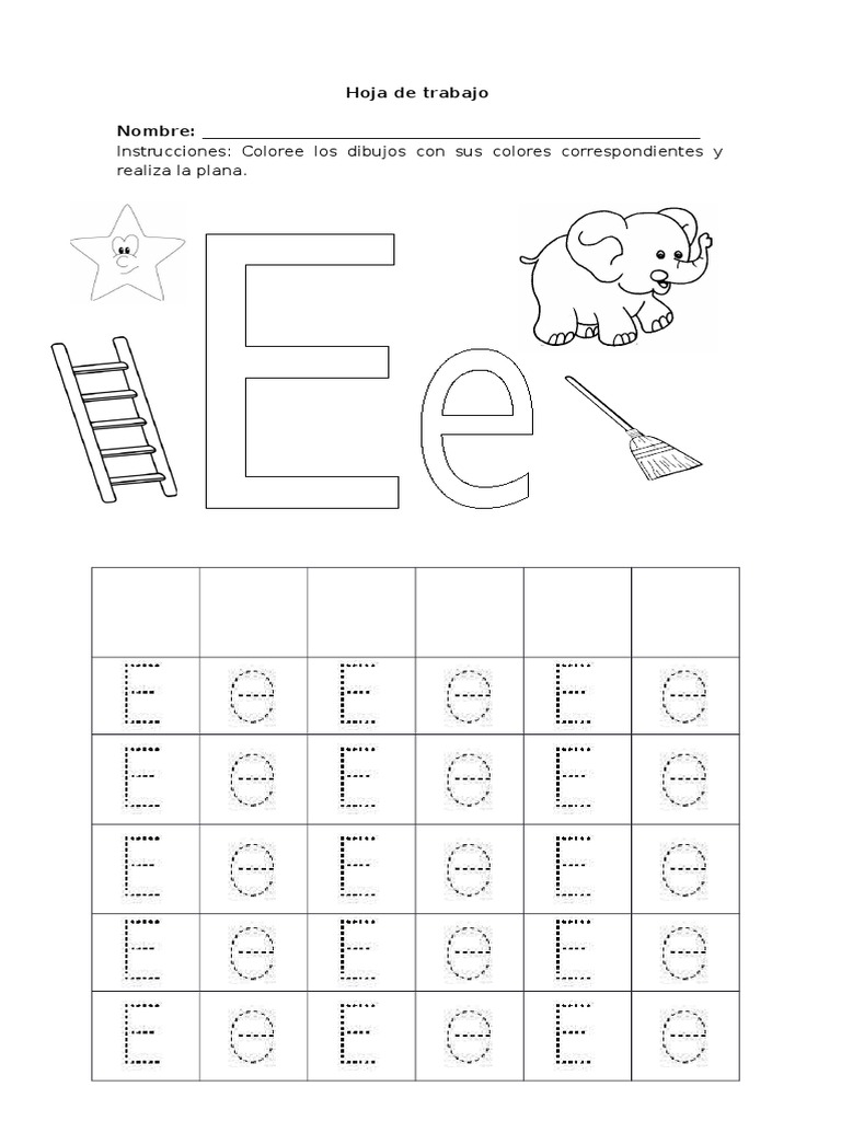 Hoja De Trabajo Del Equipo De Vocales Hojas De Trabajo De Las Vocales