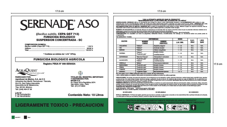 Serenade ASO 10L | PDF | Agua | Bienestar