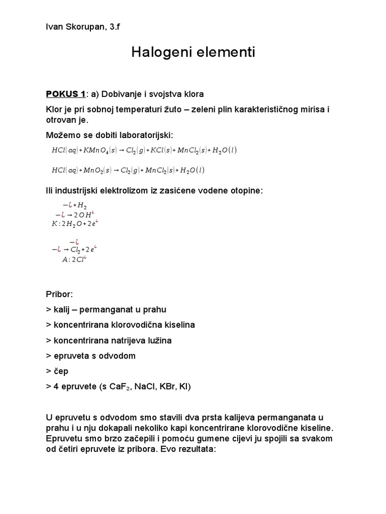 Halogeni Elementi | PDF
