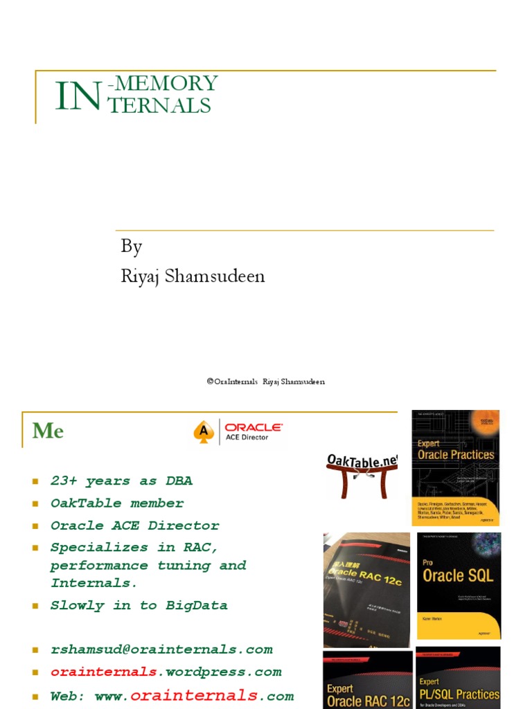 Inmemory Internals Riyaj | PDF | Database Index | Sql