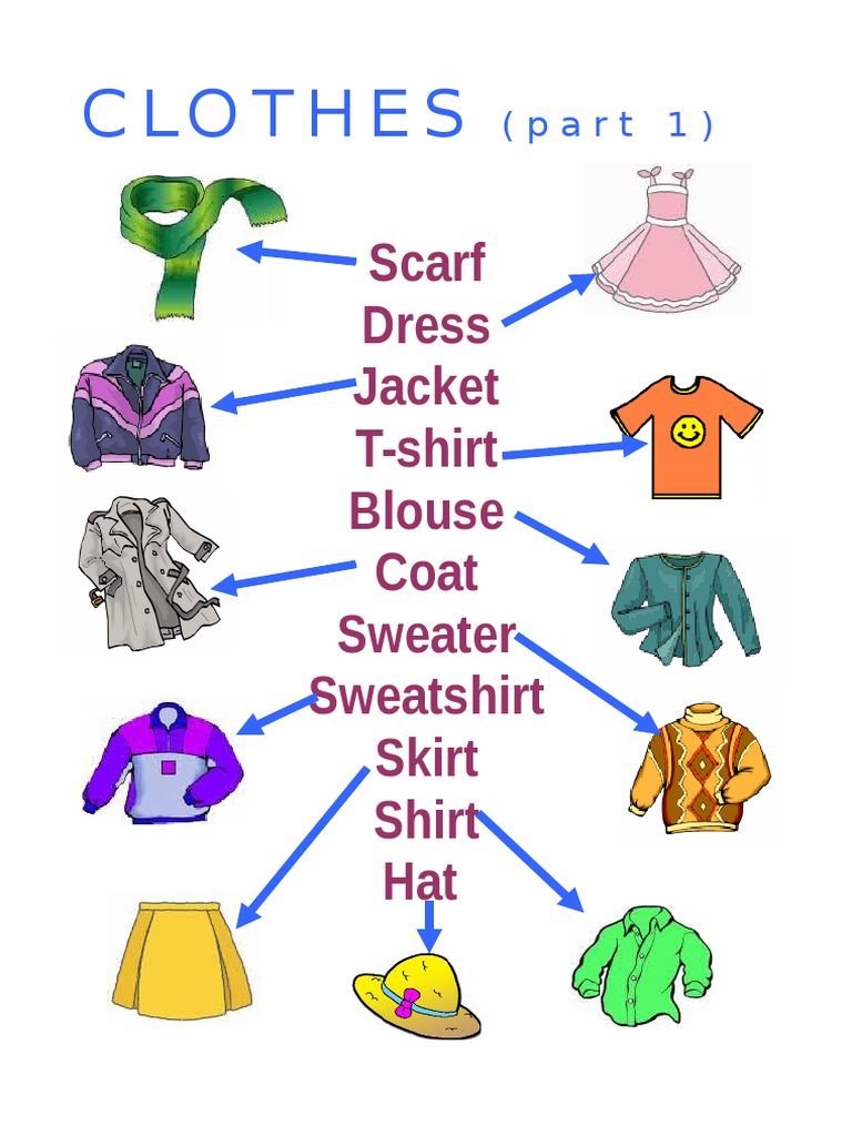 Clothes: Scarf Dress Jacket T-Shirt Blouse Coat Sweater Sweatshirt ...