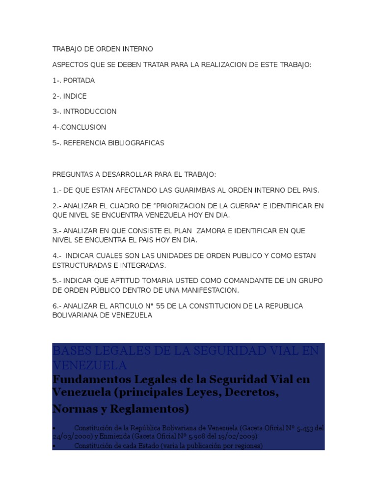 Base Legal Transporte y Vialidad | PDF | Seguridad vial | Venezuela