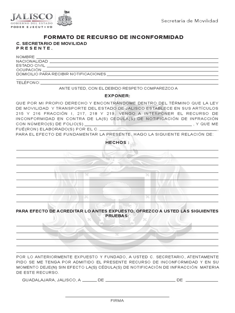 Formato de Inconformidad PDF | PDF