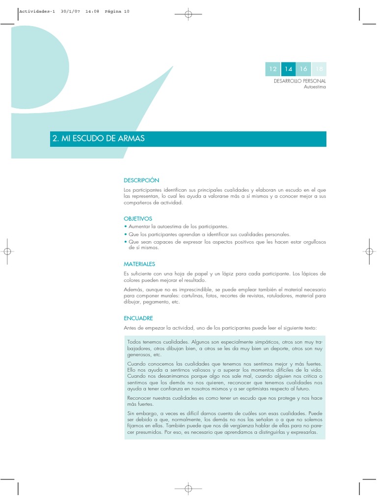 Escudo Personal para Aumentar Autoestima | PDF | Autoestima ...