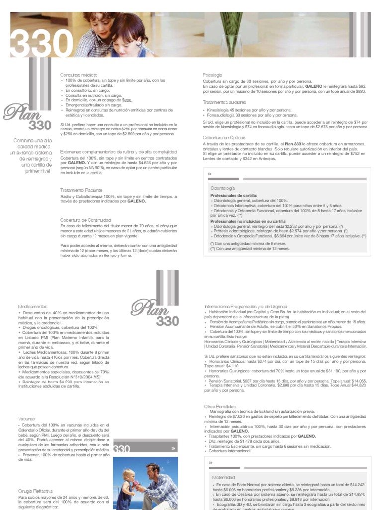 Plan Galeno 330 | PDF | Medicina | Especialidades Medicas