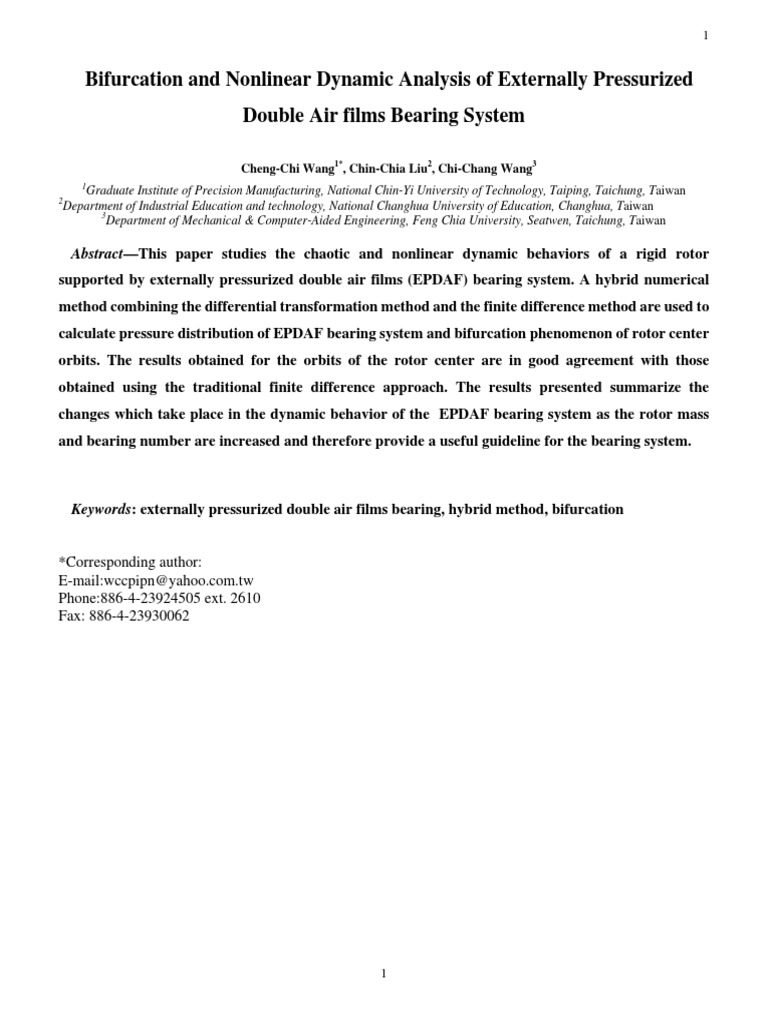 Bifurcation and Nonlinear Dynamic Analysis of Externally Pressurized | PDF | Finite Element ...