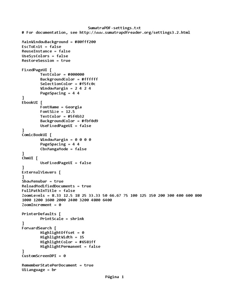 SumatraPDF Settings | PDF