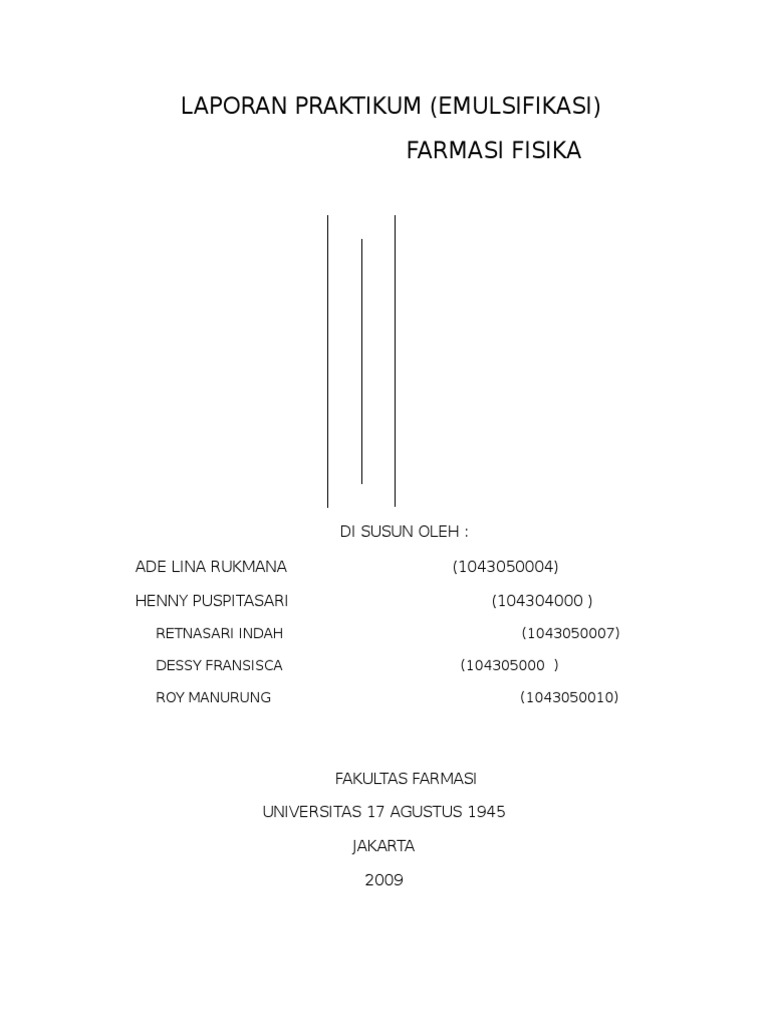 Laporan Praktikum Farfis Emulsifikasi | PDF