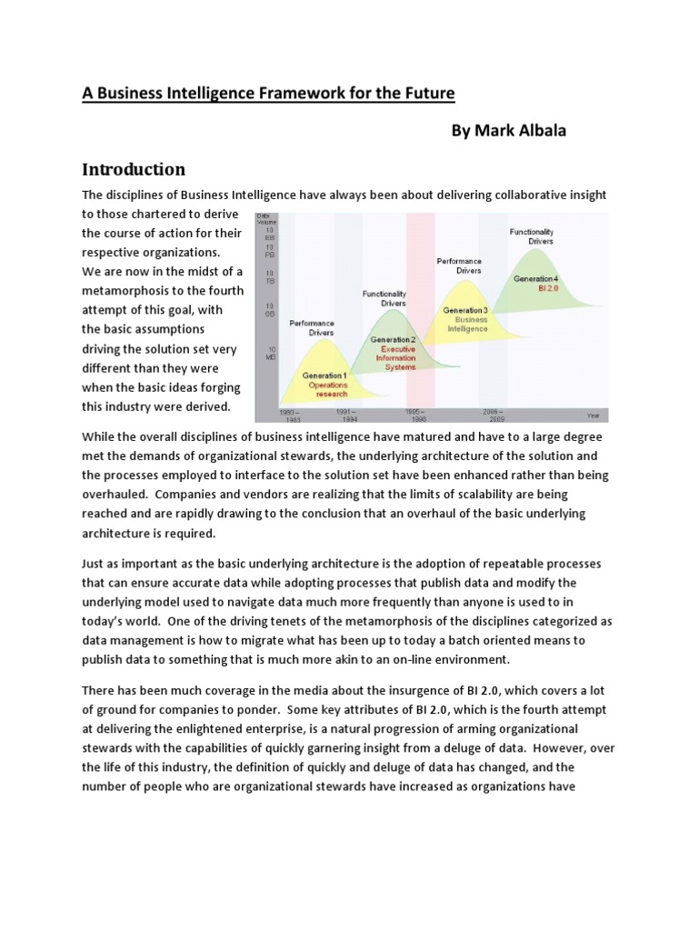 A Business Intelligence Framework For The Future | PDF | Business ...