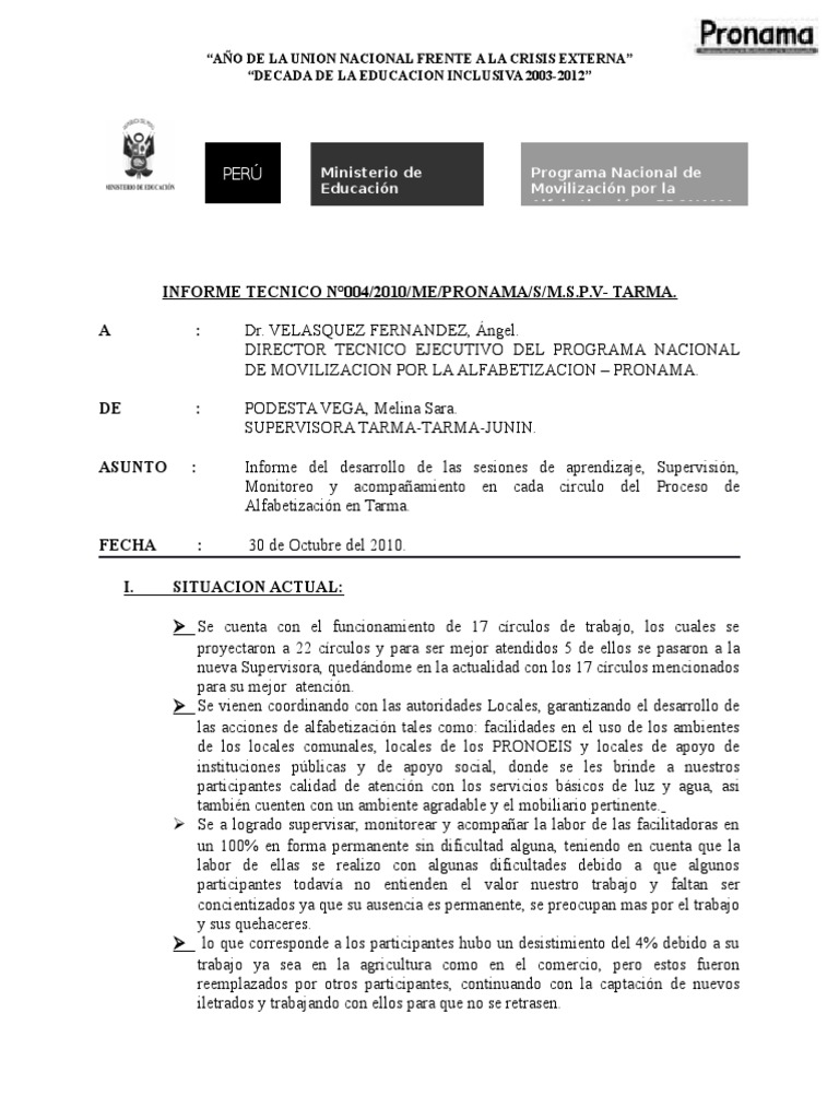 Informe Tecnico N | PDF | Perú | Sicología