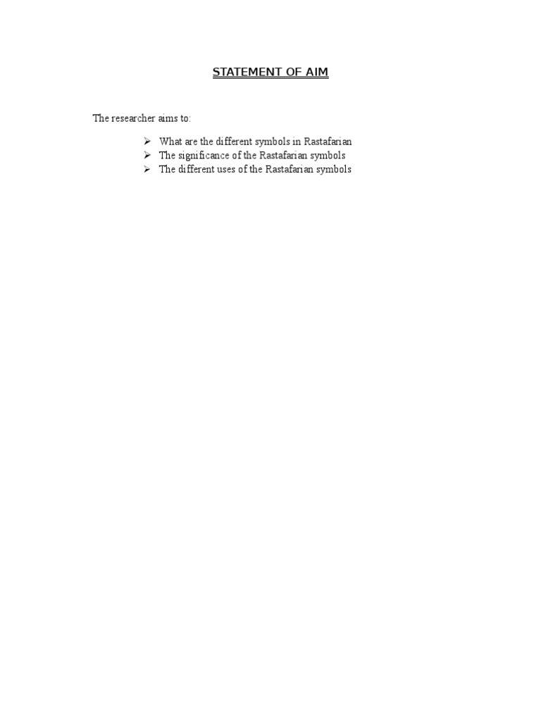 Statement of Aim | PDF