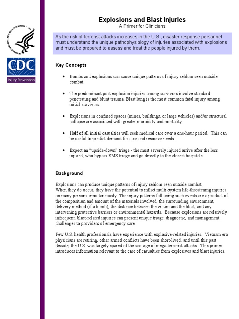 Explosions and Blast Injuries Primer | PDF | Major Trauma | Explosive ...