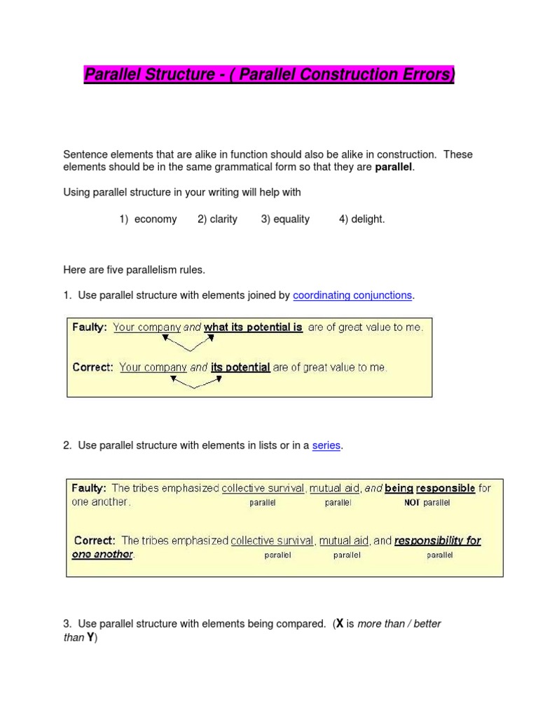 Parallel Construction Errors | PDF