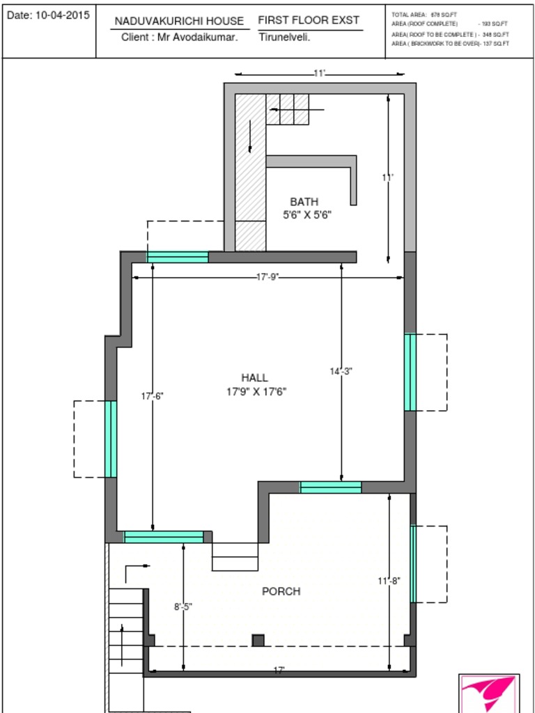 Naduvakurichi House Client: MR Avodaikumar. Tirunelveli. Date: 10-04 ...