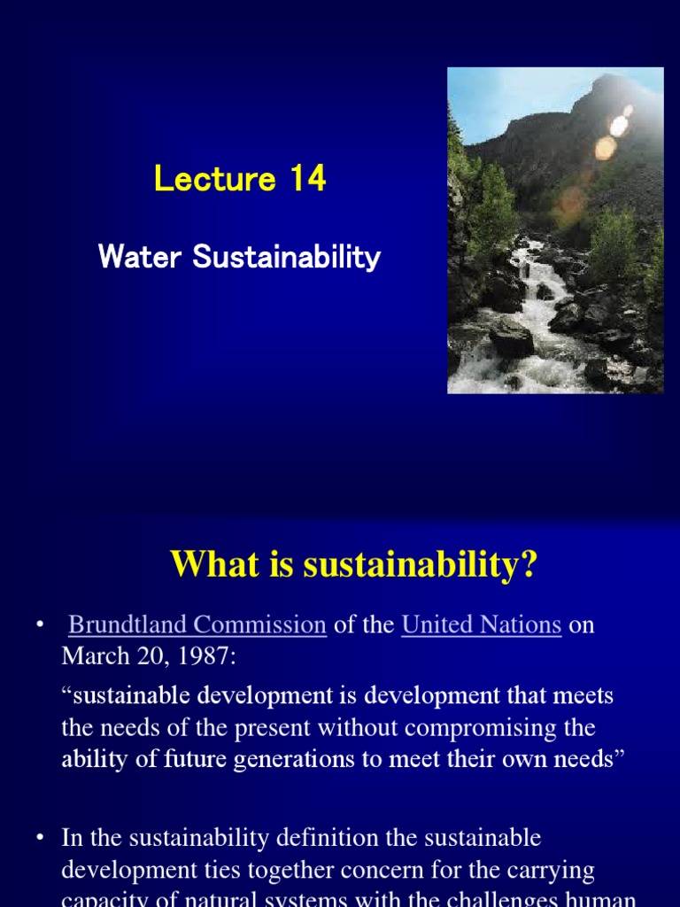 Defining Water Sustainability Concepts | PDF | Water Resources | Water ...