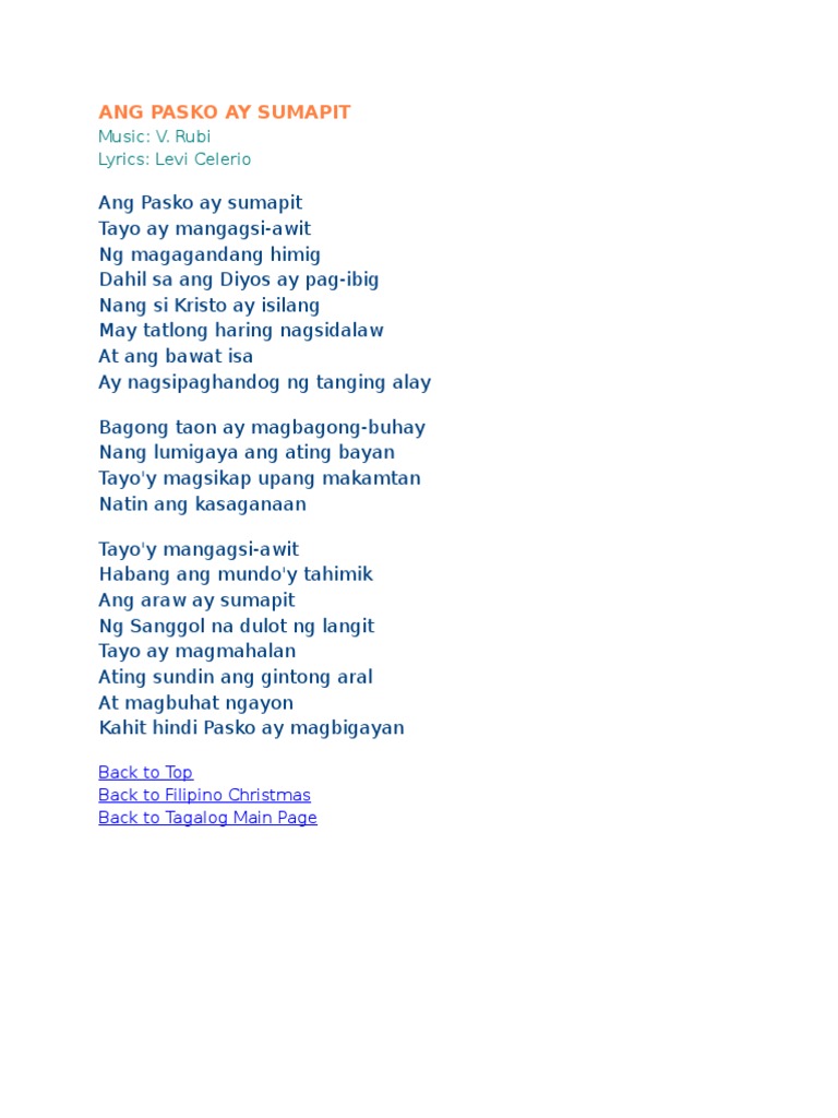 Ang Pasko Ay Sumapit