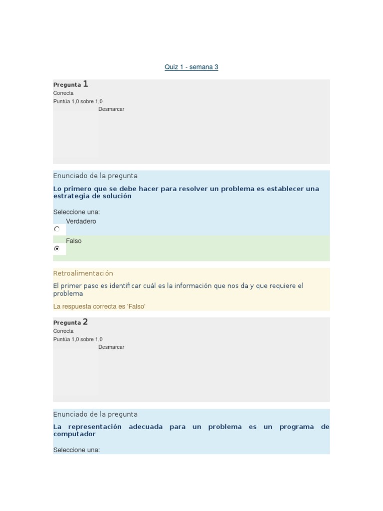 Quiz 1. Programacion de Computadores | PDF | Algoritmos | Lenguaje de programación