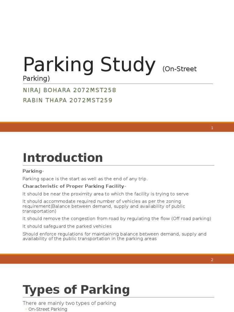 Parking study...... | Parking | Street | Free 30-day Trial | Scribd