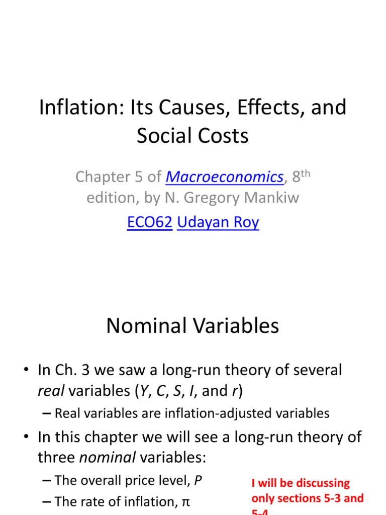 Inflation: Its Causes, Effects, and Social Costs: Chapter 5 Of, 8 ...