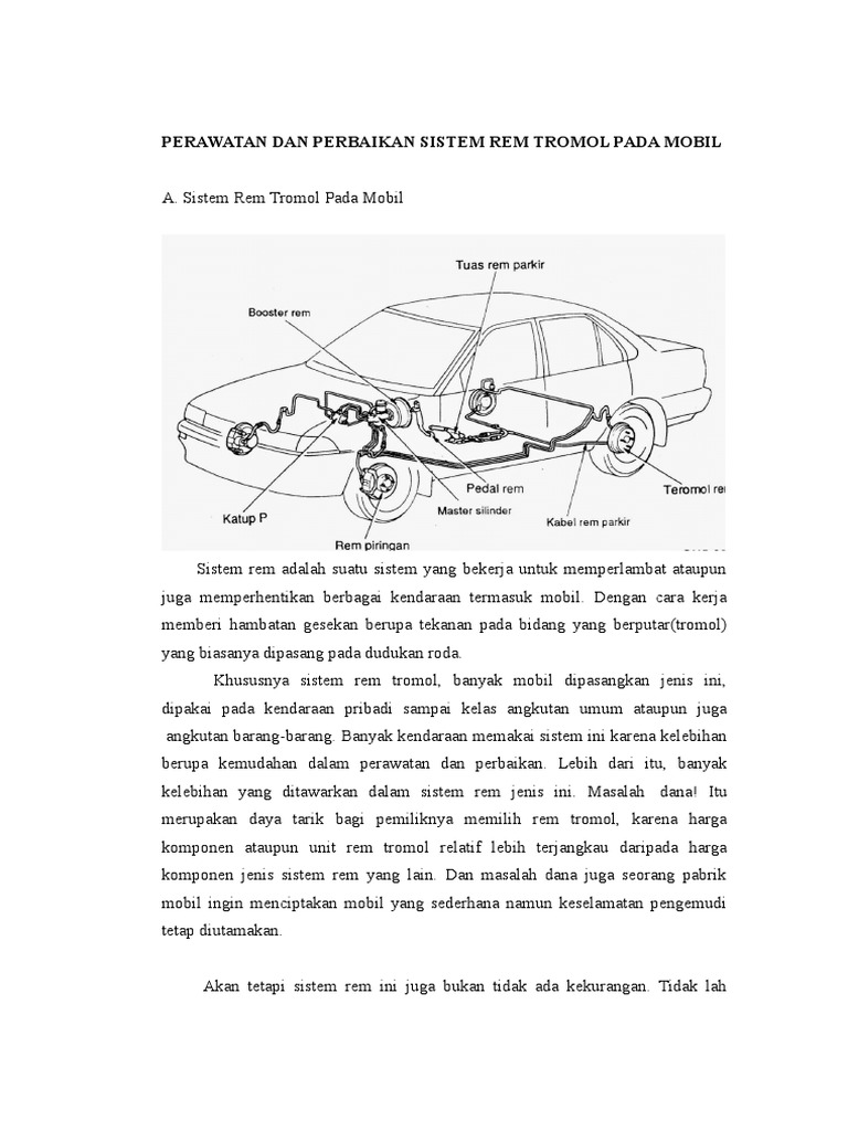 Perawatan Dan Perbaikan Sistem Rem Tromol Pada Mobil | PDF