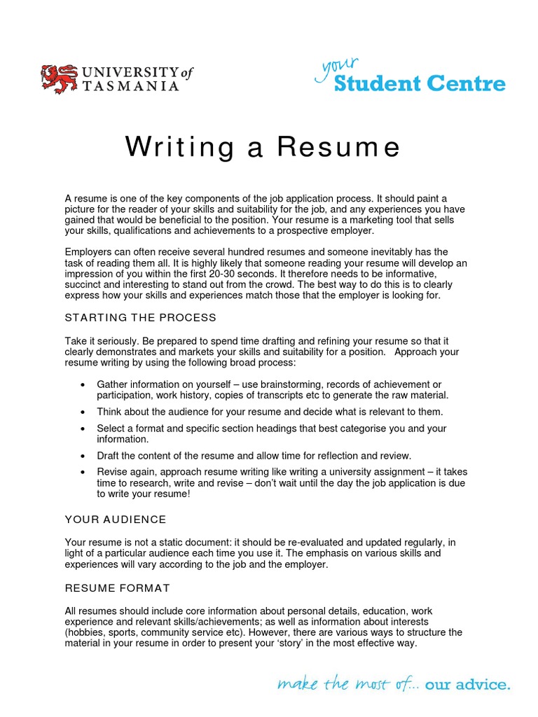 Writing A Resume | PDF | Résumé | Communication