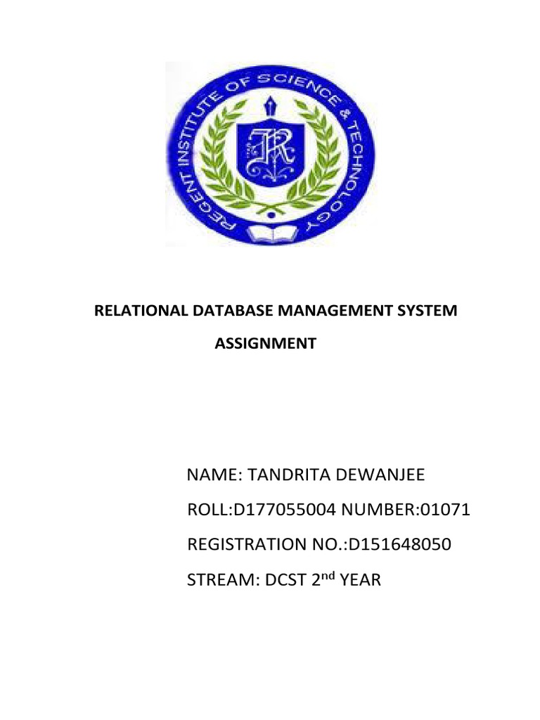 Relational Database Management System PDF