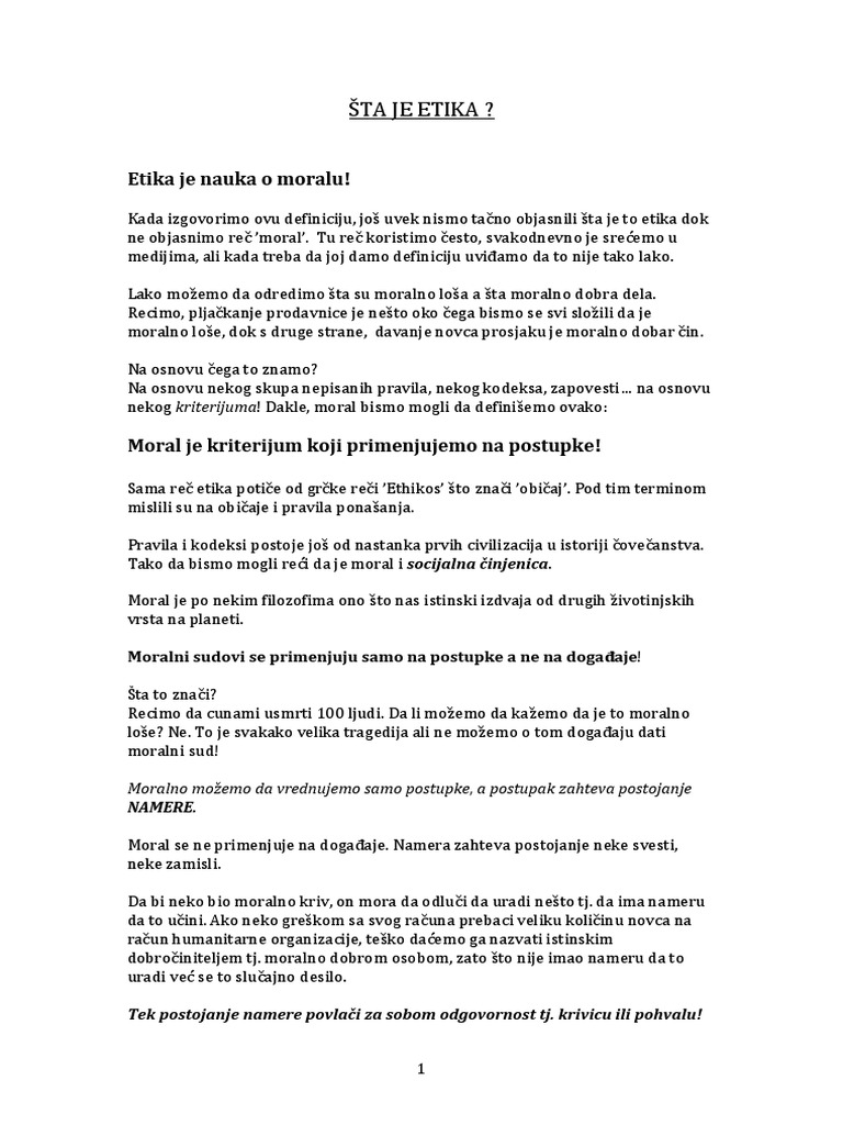 Skripte Iz Medicinske Etike | PDF