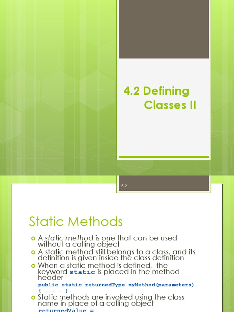 Static Methods, Variables, and Classes in Java | PDF | Parameter ...