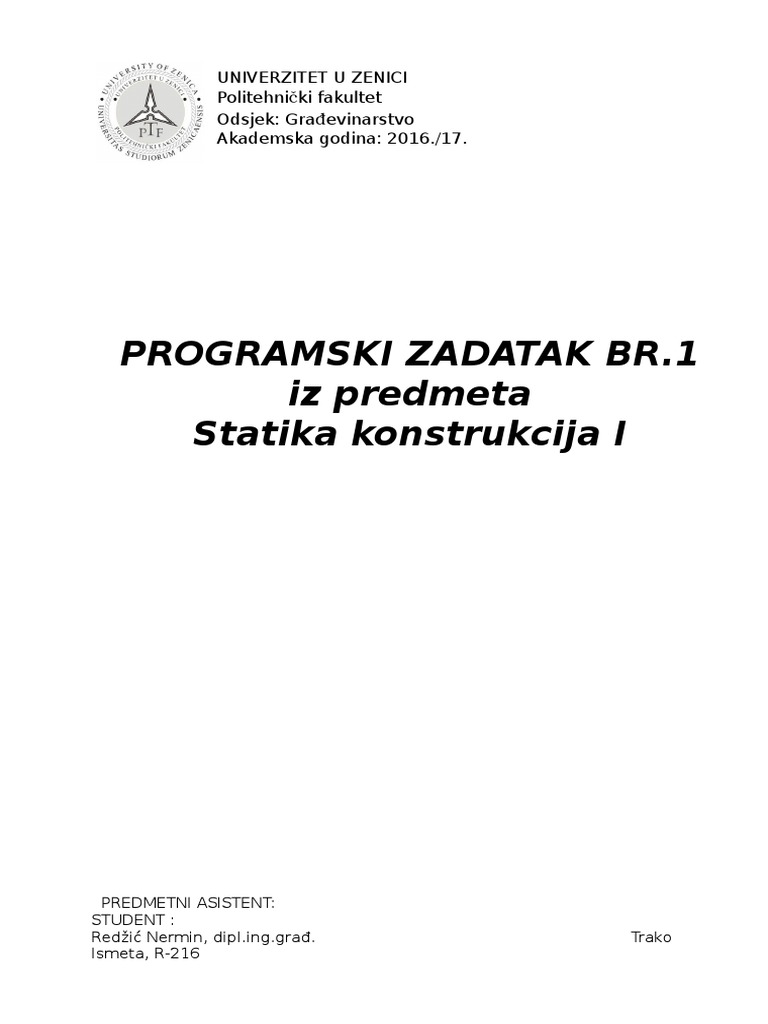 Statika Program | PDF