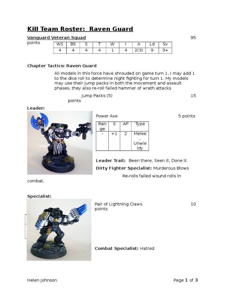 Kill Team Roster | PDF | Military Technology | Warfare