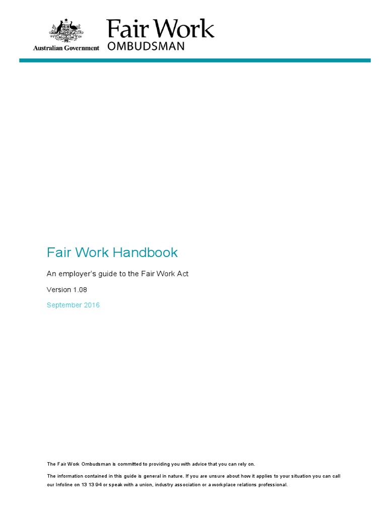 Fair Work Handbook | PDF | Layoff | Employment