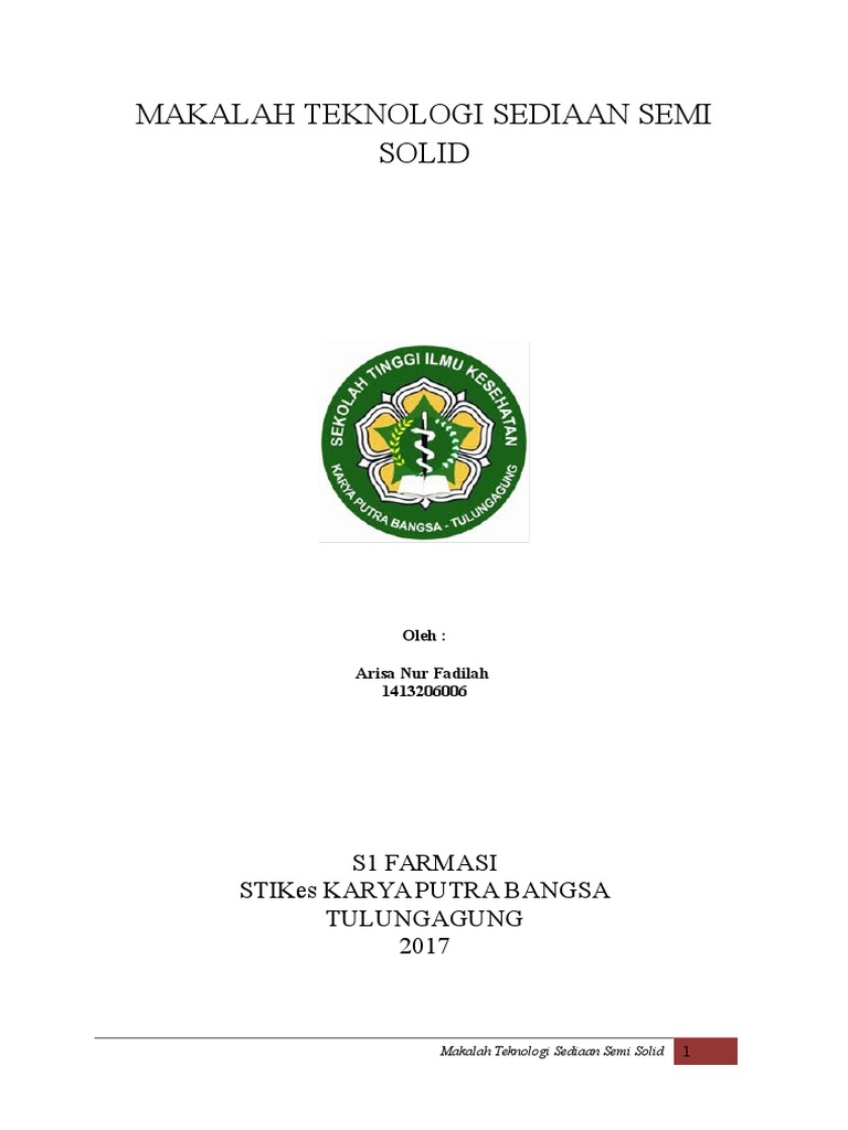Makalah Teknologi Sediaan Semi Solid | PDF