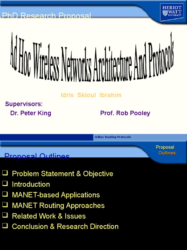 PHD Research Proposal: Idris Skloul Ibrahim | PDF | Wireless Ad Hoc ...