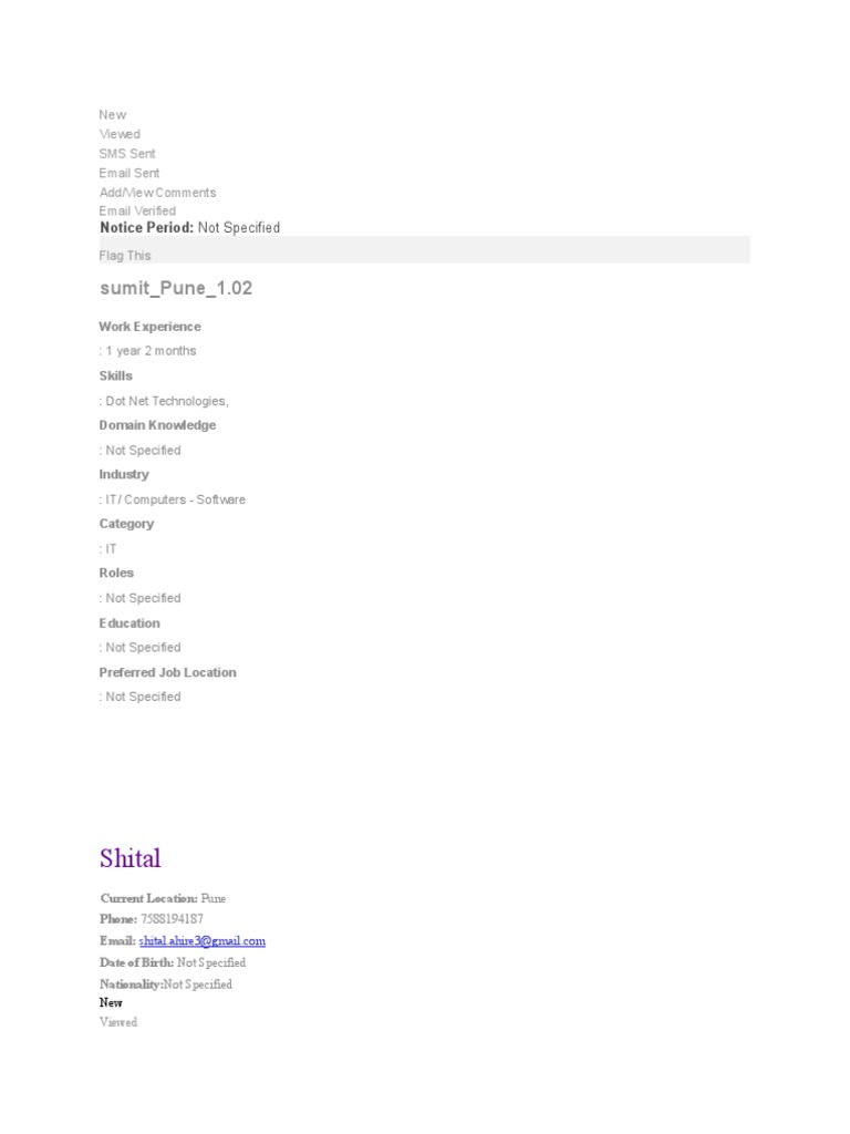 Shital: Sumit - Pune - 1.02 | PDF