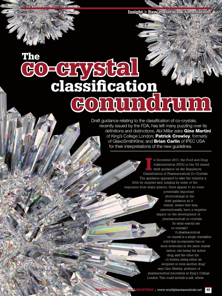 Co Crystallization | PDF | Pharmaceutical Drug | Food And Drug ...