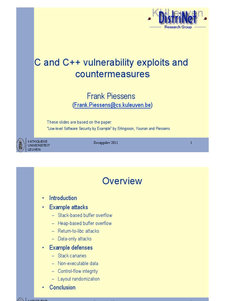 C and C++ Vulnerabilities and Countermeasures: An In-Depth Look at ...
