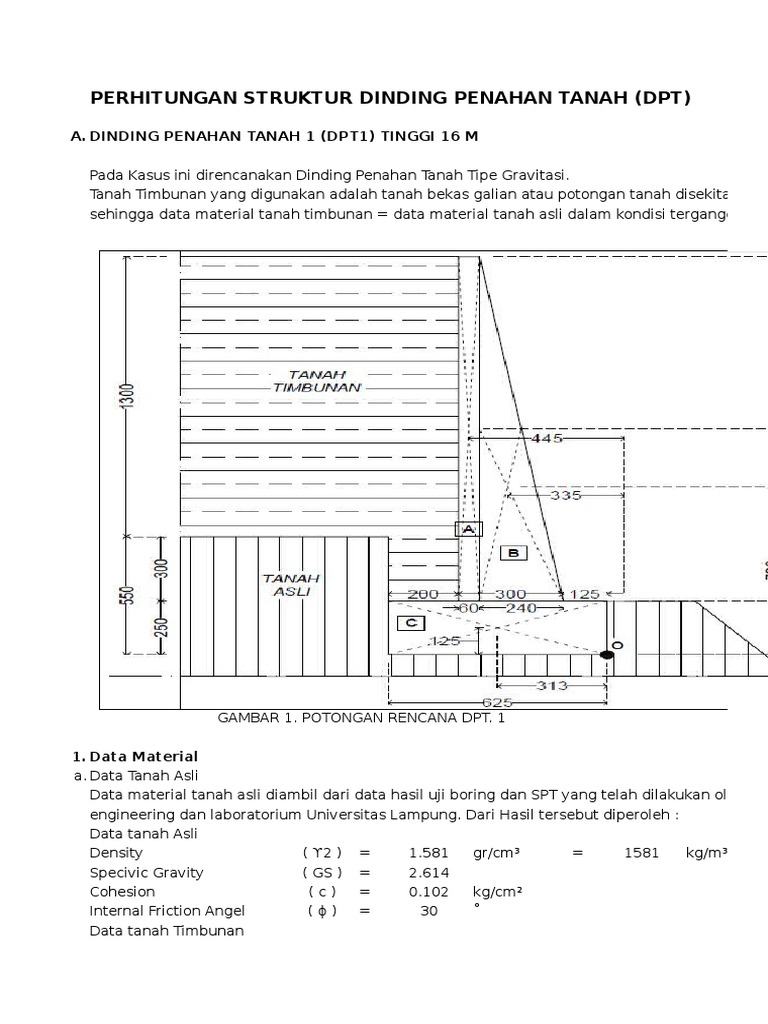 Perhitungan Dinding Penahan Tanah | PDF