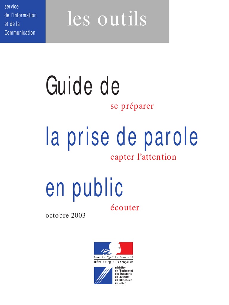Guide La Prise de Parole en Public | PDF | Rhétorique | Discours