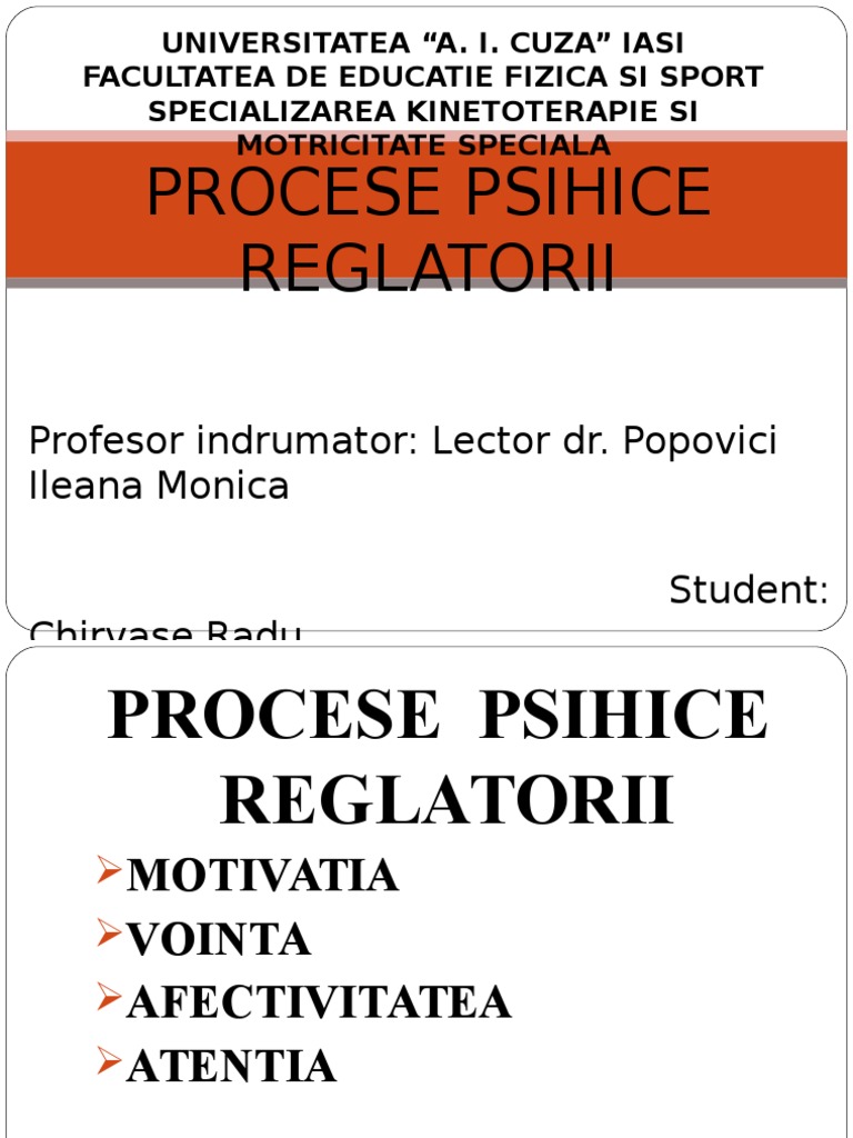 Procesele Psihice Reglatorii | PDF