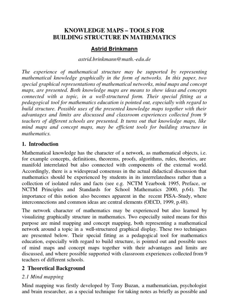 Concept Map - Mathematical Structure | PDF | Concept | Mind