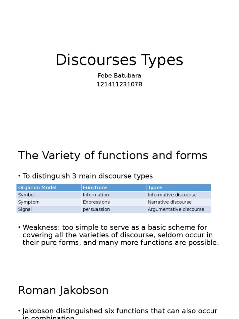 Discourses Types | PDF | Narrative | Psychological Concepts