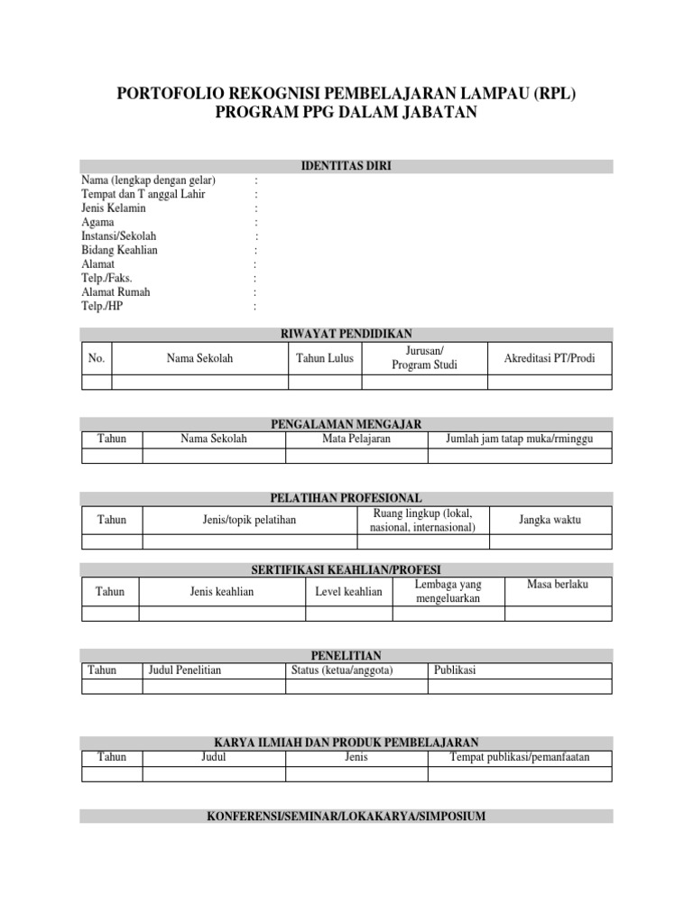 Contoh Portofolio RPL | PDF | Karier & Perkembangan