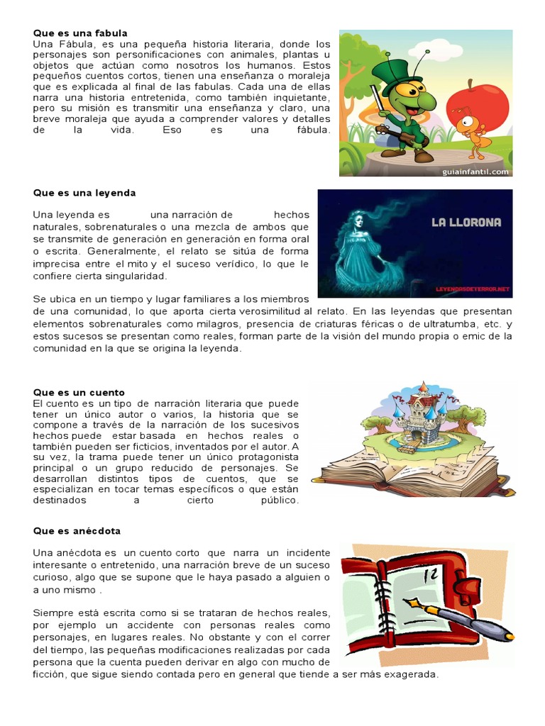 Definición de fábula y sus características | PDF | Leyendas | Cuentos
