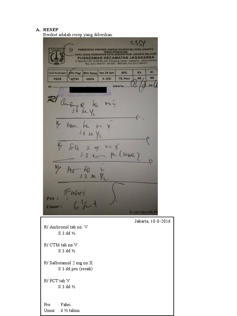 Resep Obat Anak: Ambroxol dan CTM | PDF