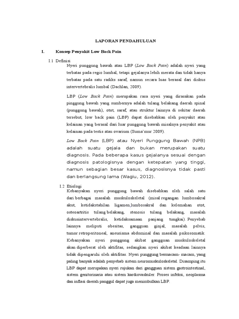 LP Low Back Pain | PDF