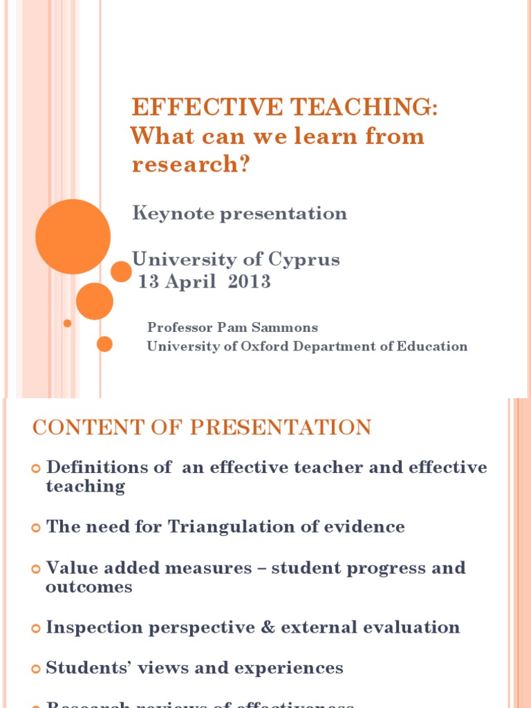 Effective Teaching | PDF | Teachers | Constructivism (Philosophy Of ...
