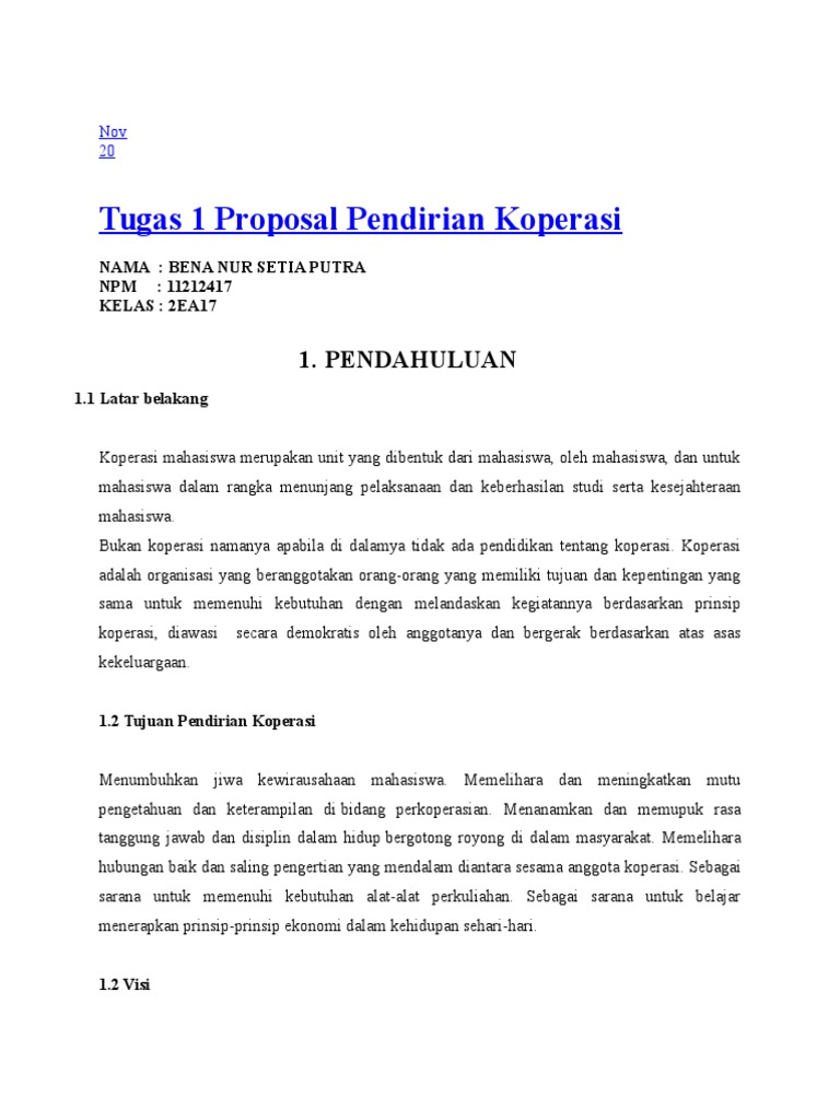 Contoh Proposal Koperasi | PDF