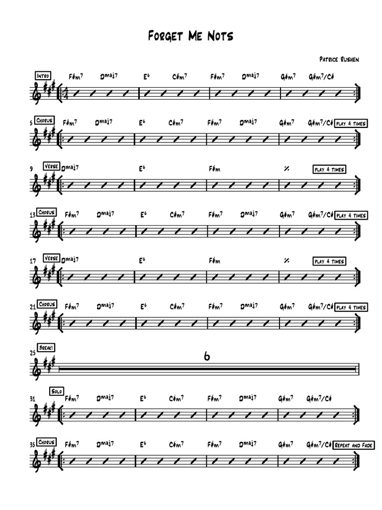 Forget Me Nots - Chords - Full Score PDF | PDF